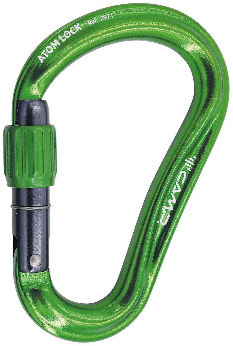 Карабин альпинистский CAMP ATOM LOCK - Green, алюминиевый , цвет зеленый